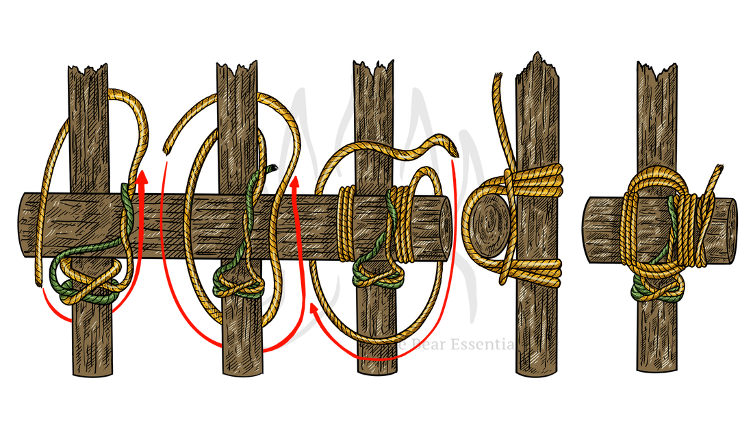 How To Tie a Square Lashing – The Bear Essentials Outdoors Co.
