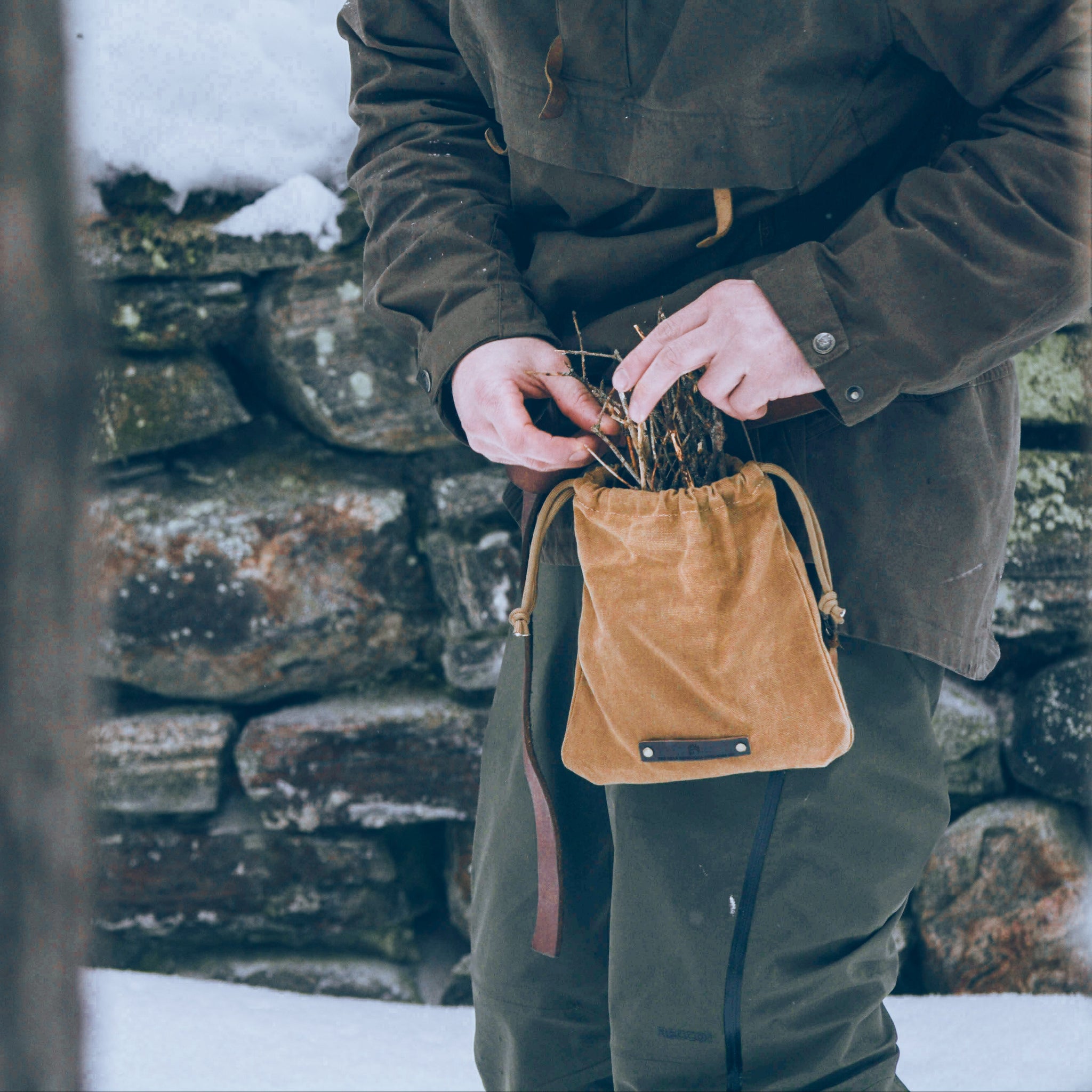 Waxed Canvas Foraging Bag and Axe Holster - Hiking, Camping & Foraging ...